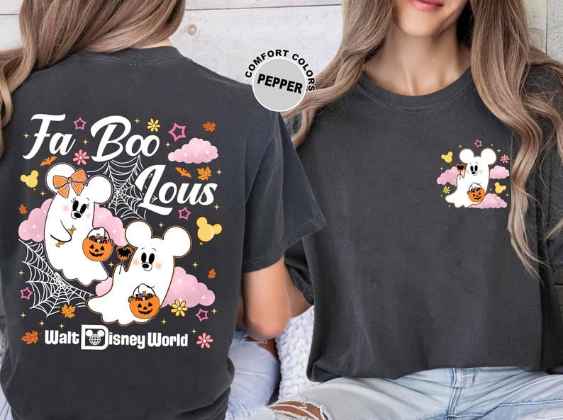 Fa-Boo-Lous Mickey and Minnie Ghost Halloween Shirt, Cute Mickey ...