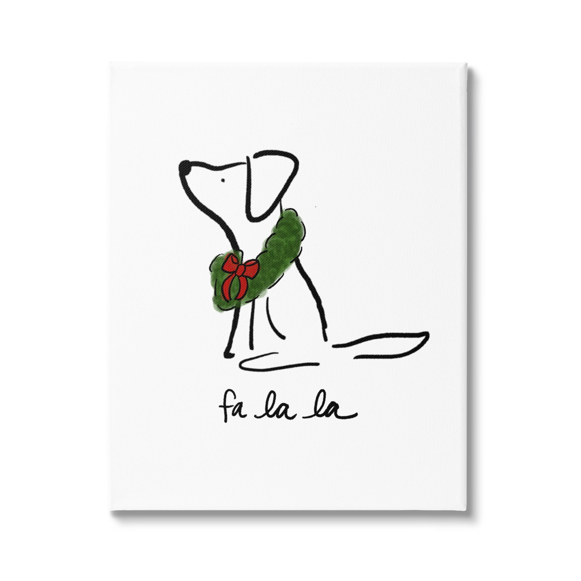 Fa La La Holiday Caroling Dog Line Doodle Wreath Animals & Insects ...