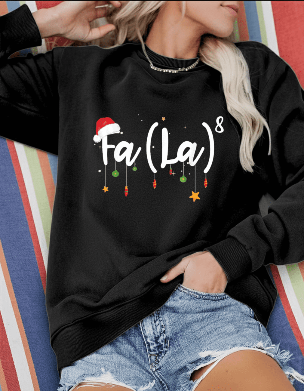 Fa La La La La Funny Christmas Math Teacher Student Fun Sweatshirt, for ...