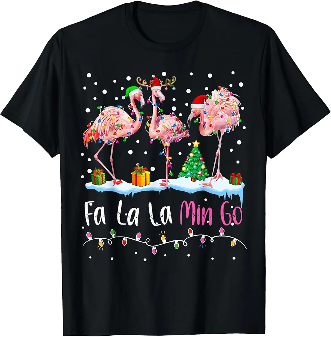 Fa La La Mingo Festive Flamingo Holiday Caroling Fun Unisex T-Shirt, up ...