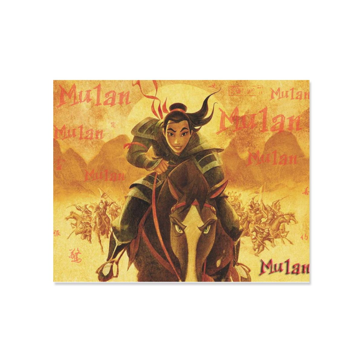 Fa Mulan Frameless painting, cute decorative painting cartoon retro ...