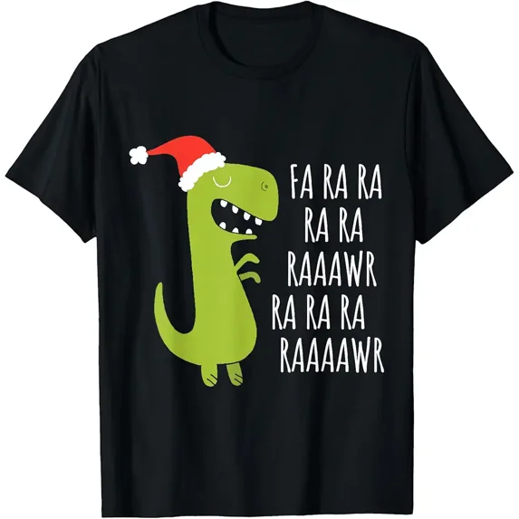 Fa Ra Rawr Rawr Funny T-Rex Dinosaur Holiday Carol Pun Unisex T-Shirt ...