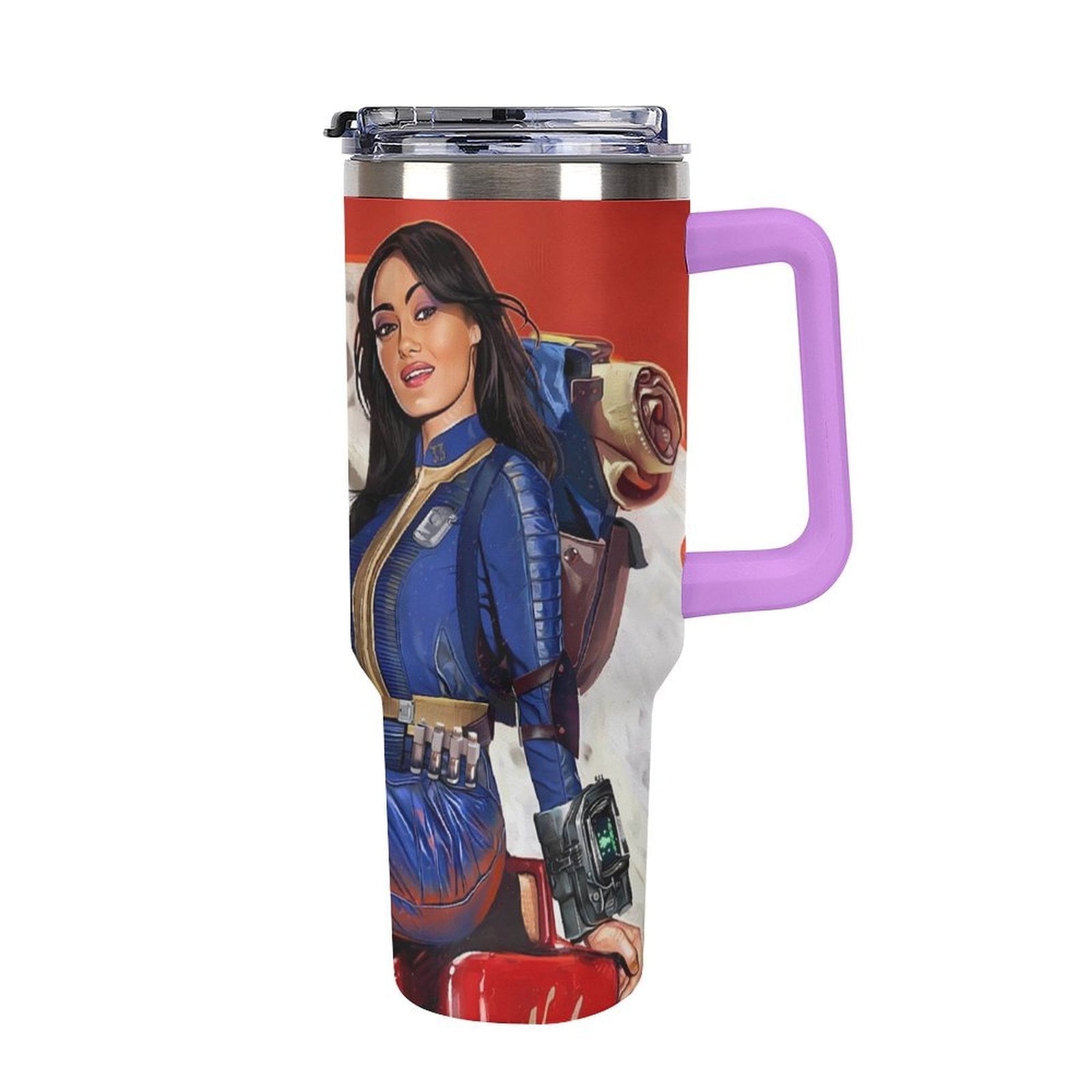 Fa-llout 40 Oz Car Cup Stainless Steel Tumbler with Handle, Lid, And ...
