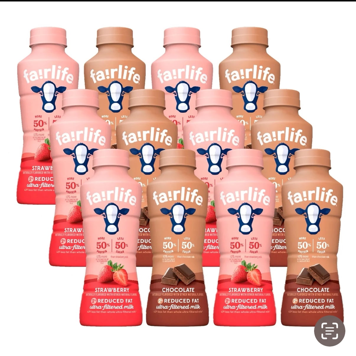 Rich Chocolate & Strawberry -Variety 12 Pack Ultra Filtered Milk Rich ...