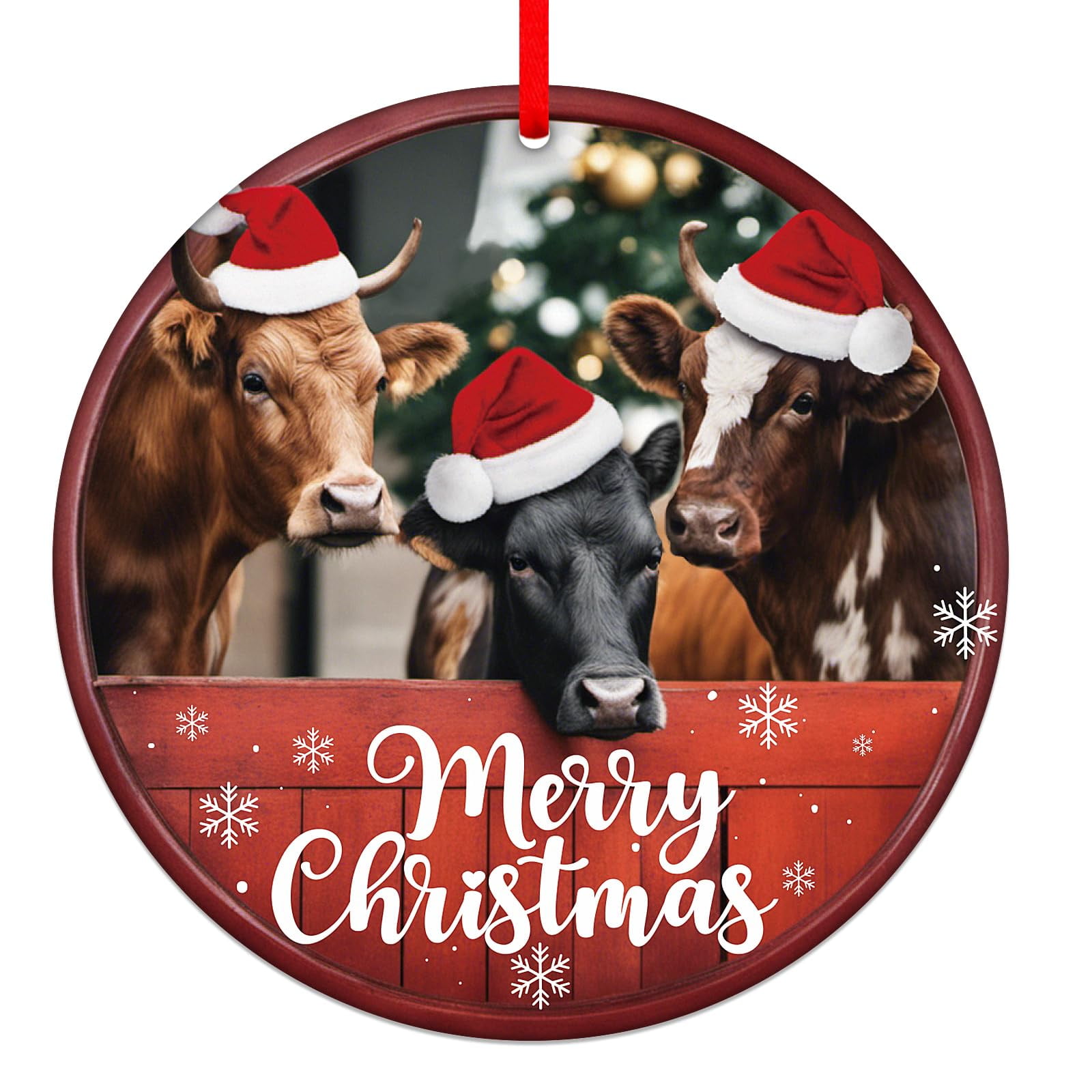 FaCraft Farmhouse Cattle Cow YPF5 Christmas 2024 Cow for Christmas Tree ...