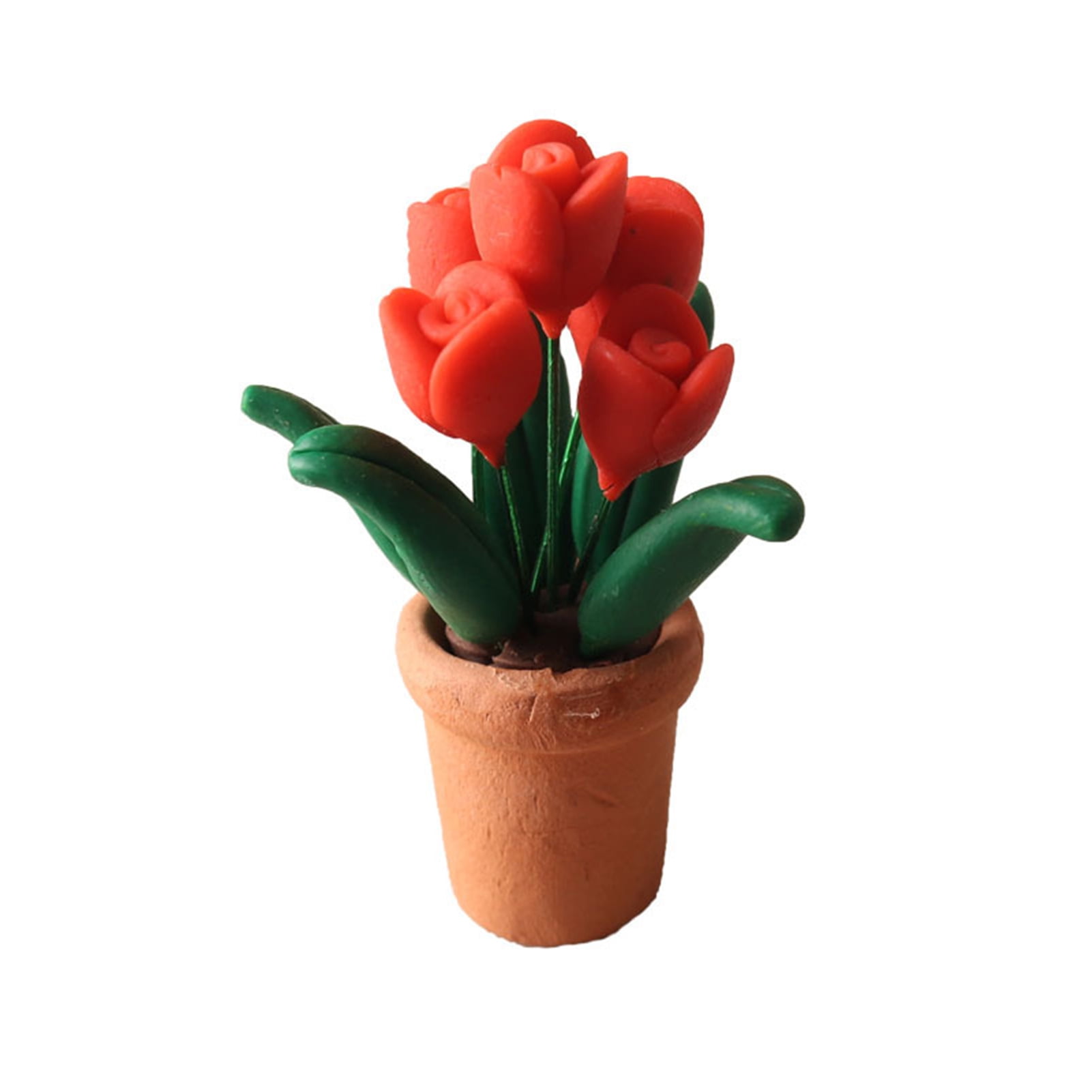 FaLX 1:12 Dollhouse Tulip - Realistic Decorative Clay - Miniature Tulip ...