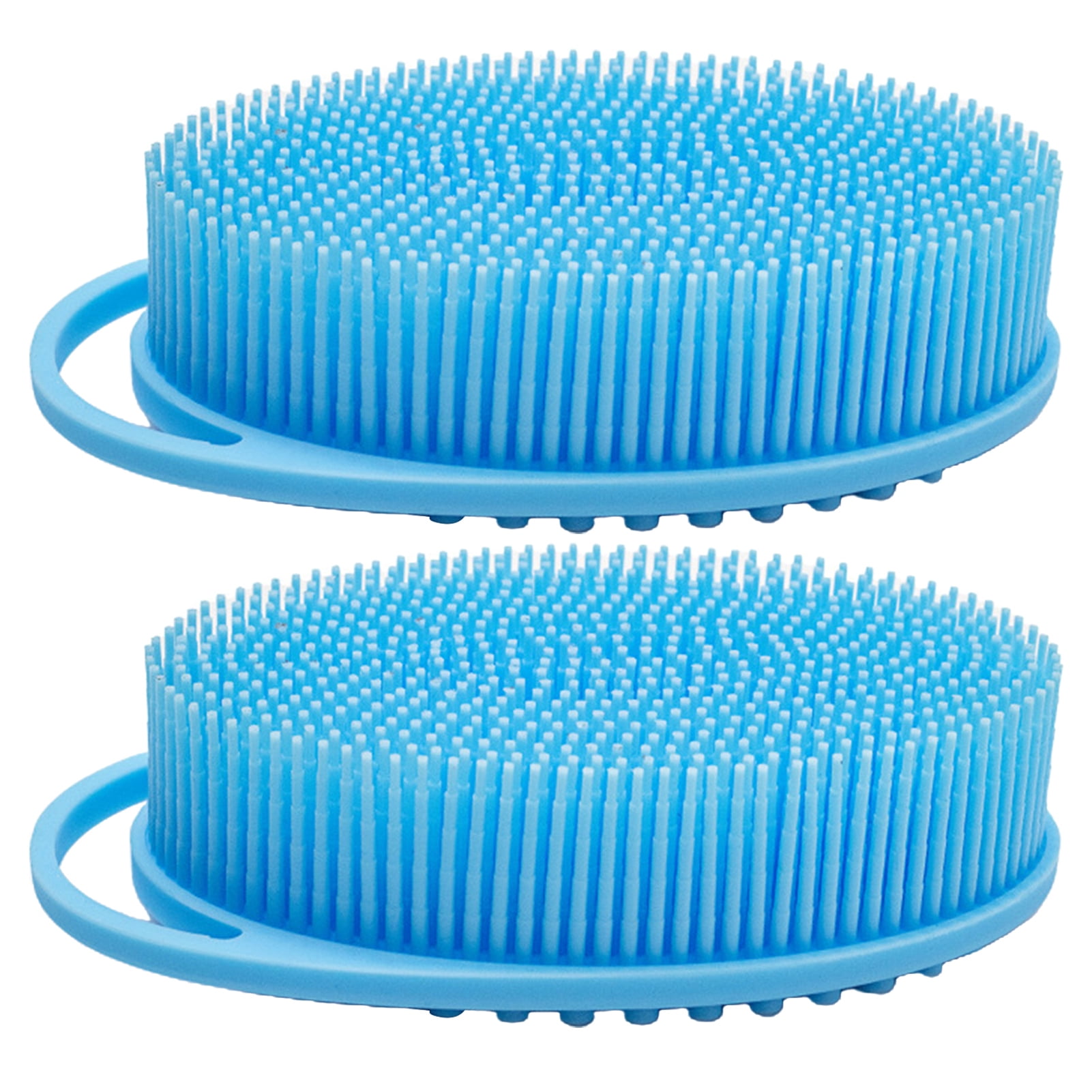 Hevirgo 2-Pack Soft Bristles Silicone Body Scrubber Brush - Deep ...