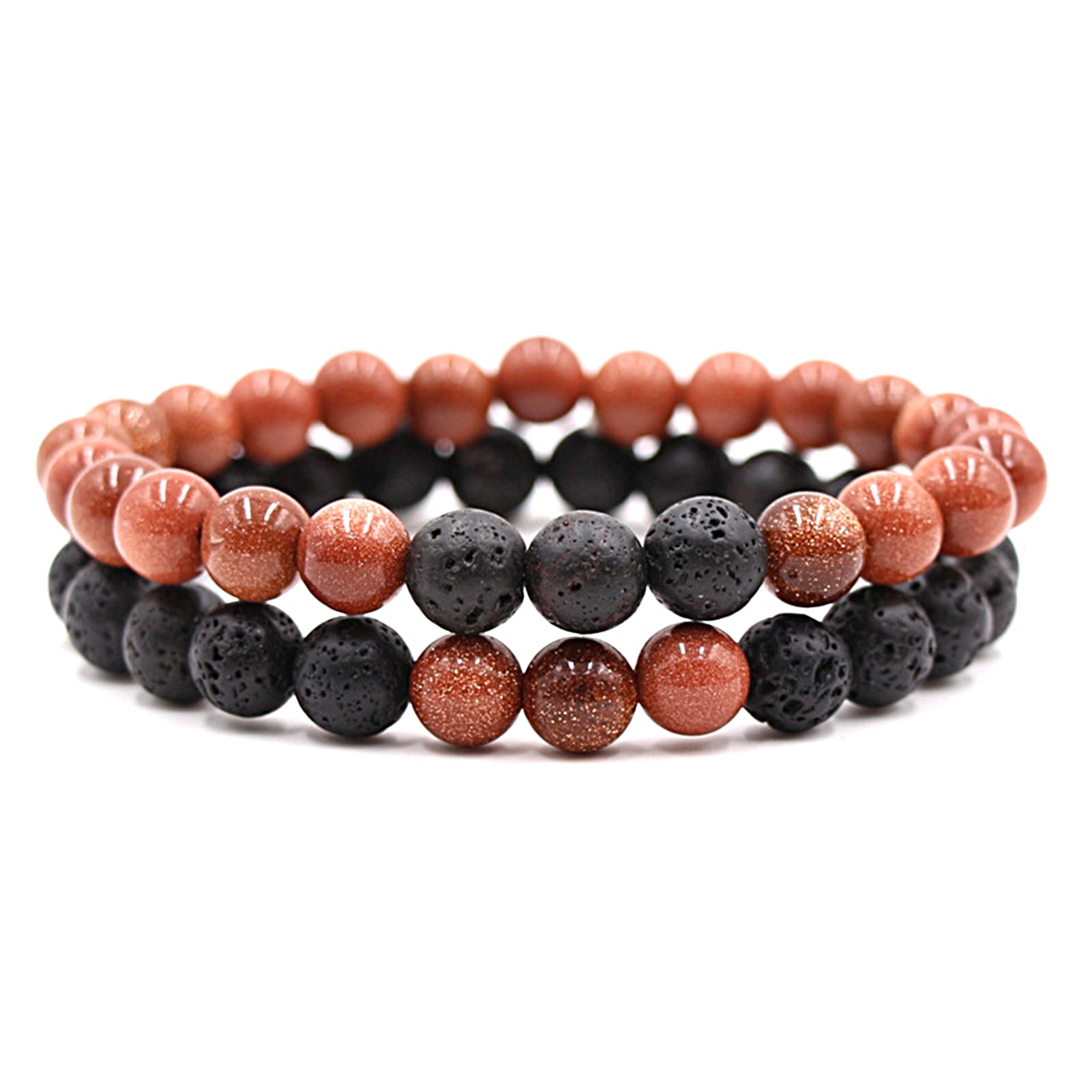 FaLX Distance Bracelet Set for Couples - Black and White Yoga Inspired ...