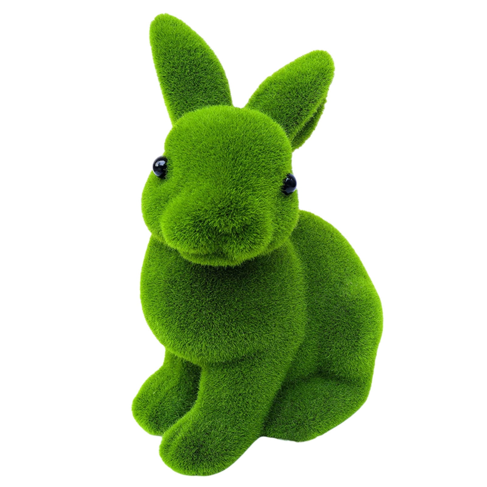 FaLX Easter Bunny Ornament Realistic Green Simulated Moss Flocking ...