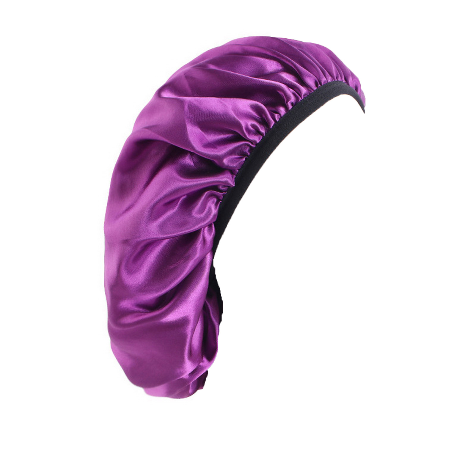 FaLX Extra Large Solid Color Sleep Bonnet - Black - Slim Band - Elastic ...