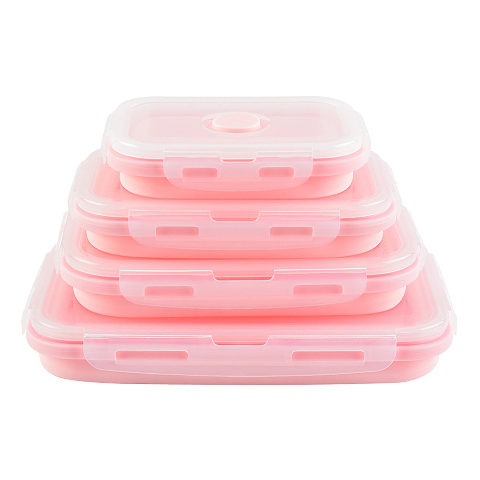 FaLX Microwave Safe Silicone Lunch Box Set - 4Pcs/Set, 350/500/800 ...
