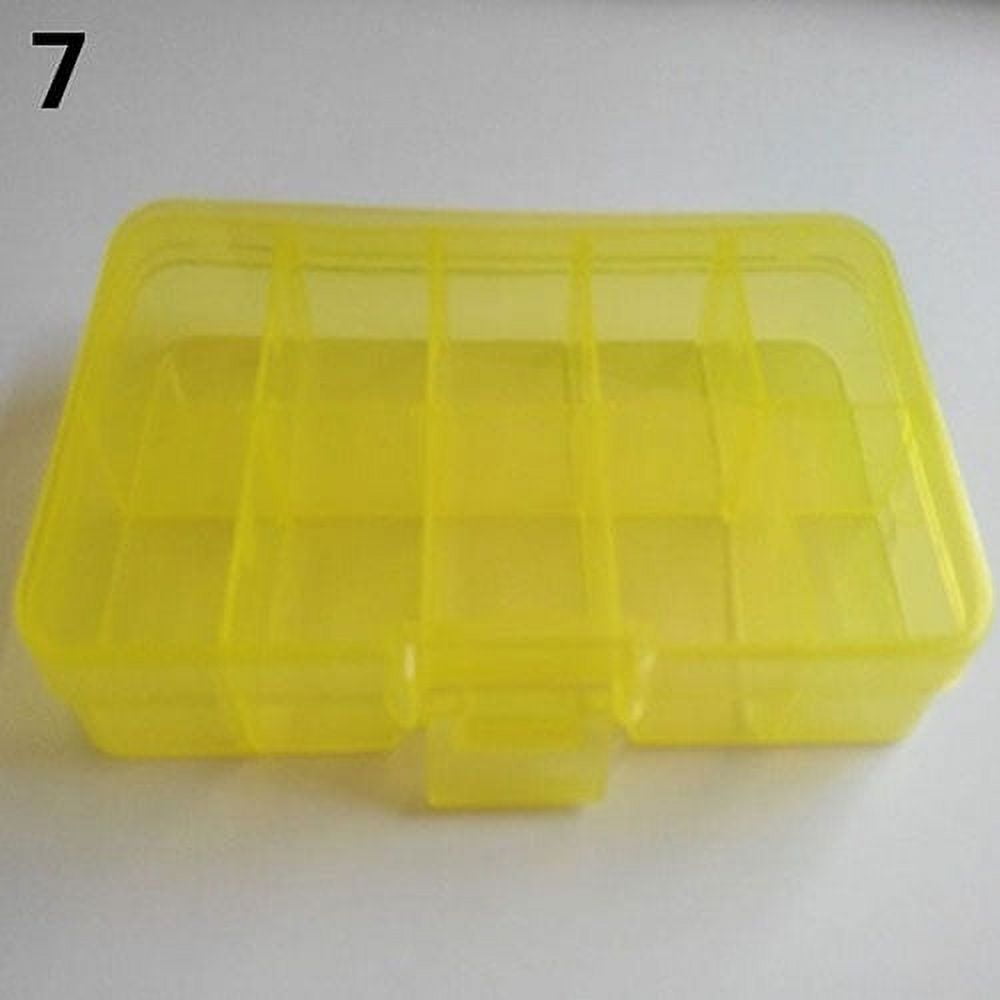 FaLX Plastic 10 Slots Adjustable Jewelry Storage Box Pill Beads Holder ...