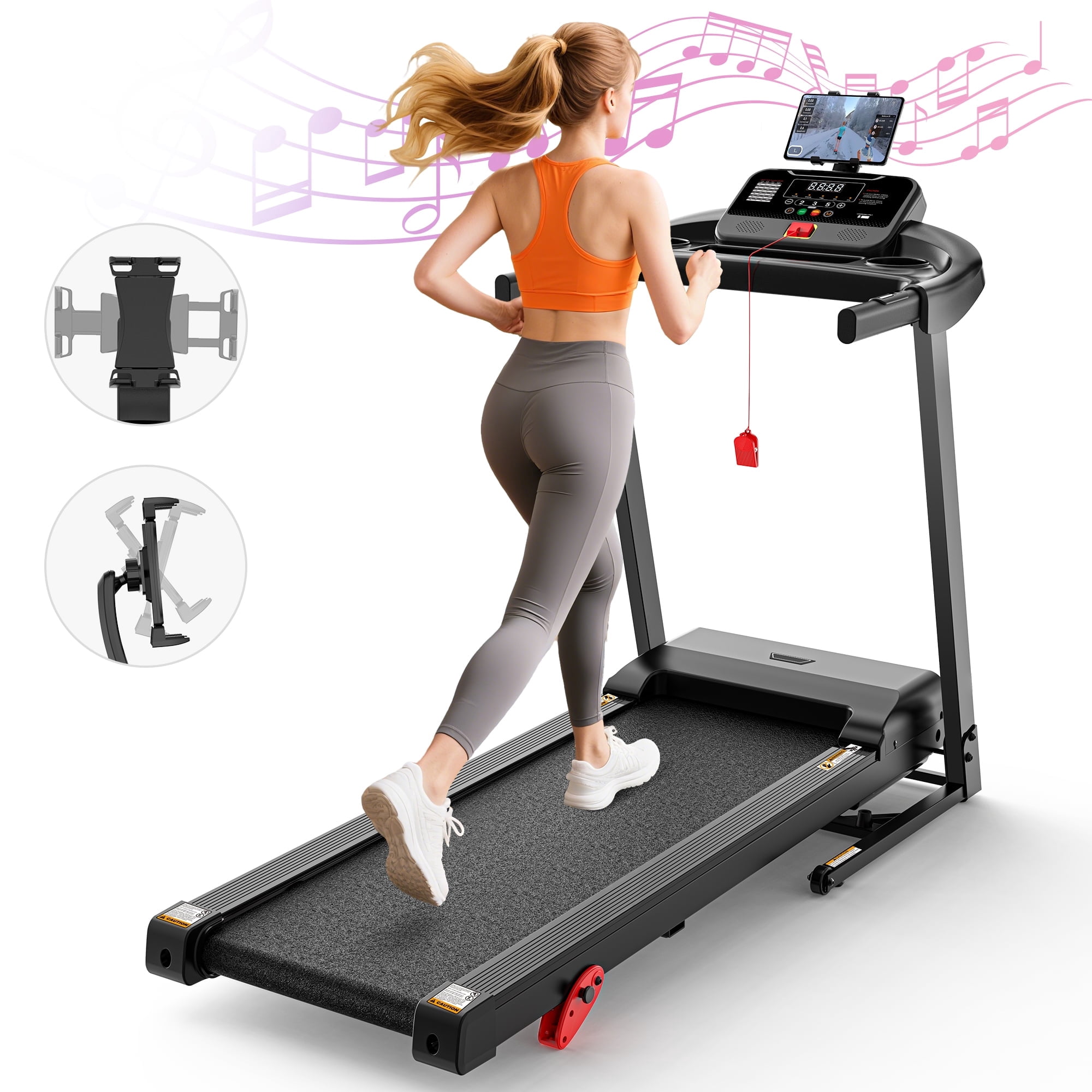 FaayFian Treadmill 300 LBS Capacity Pro Folding Treadmills for Home , 2 ...