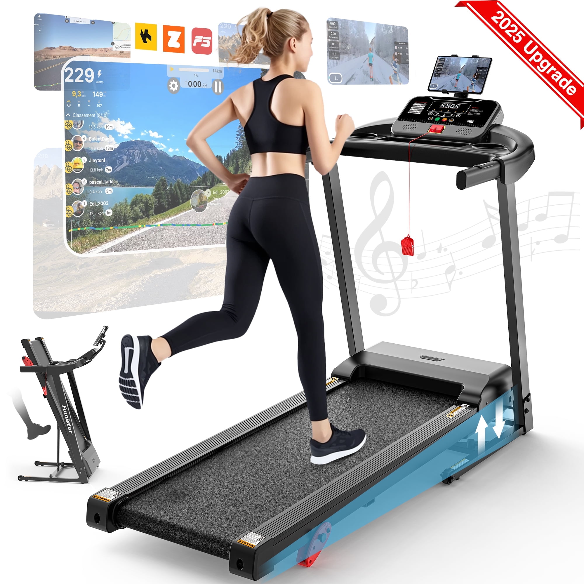 FaayFian Treadmill for Home, Folding Treadmill 300lbs Capacity, 2.5HP ...