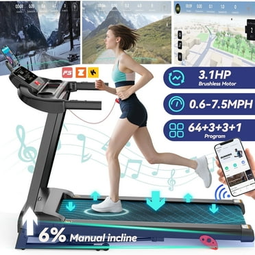 Cardio Flex Foldable Treadmill with Incline, Hand Rails, and Remote ...