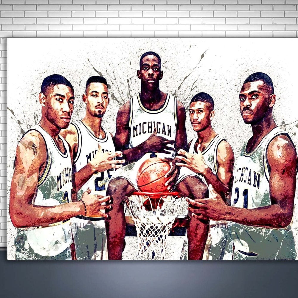 Fab 5 Poster, Michigan football team, sport poster, Man Cave, Kids Room ...