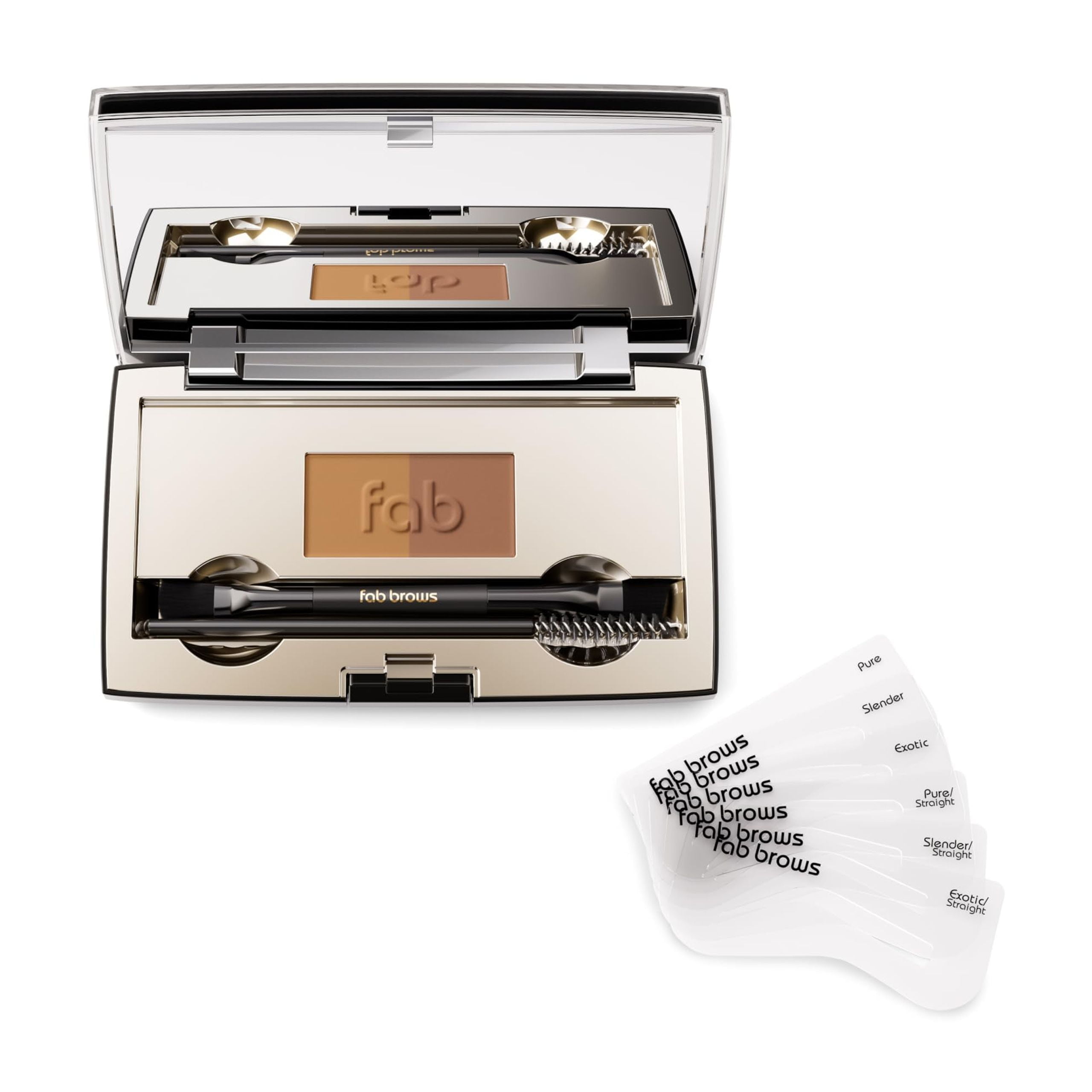 Fab Brows Duo Eyebrow MSF2 Kit, Ultimate Brow Stencil with Compact ...