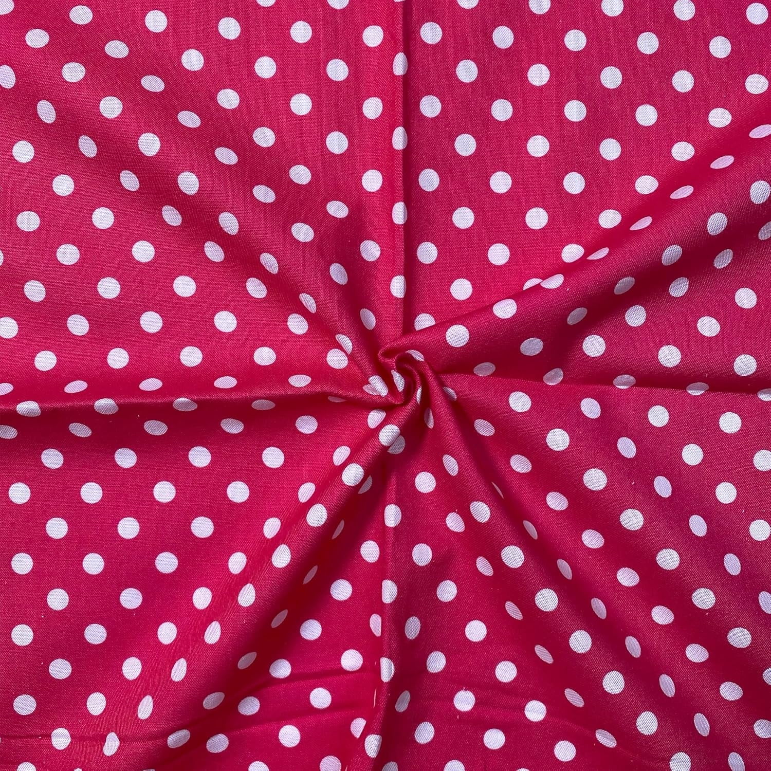 Fab Fabrics LLC Cotton Fabric – 8mm Polka Dots (1 Yard, Pink on White ...