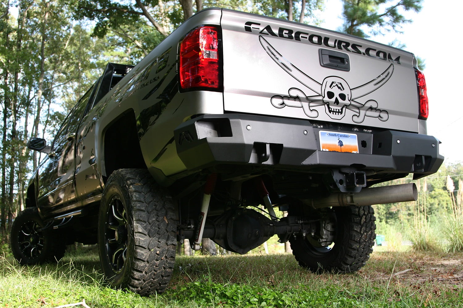 Fab Fours CH14-W3051-1 Premium Rear Bumper; 2 Stage Black Powder Coated ...
