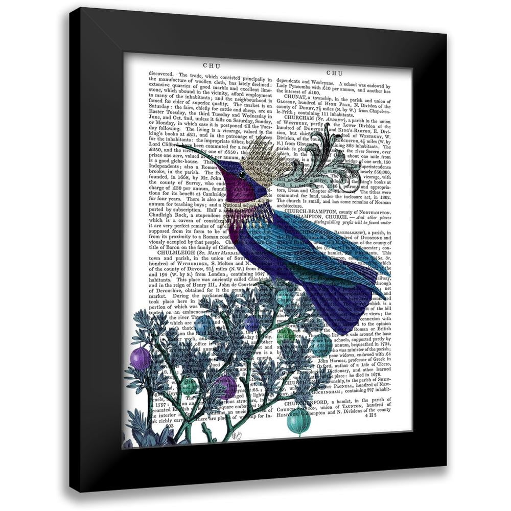 Fab Funky 12x14 Black Modern Framed Museum Art Print Titled - Blue Bird ...