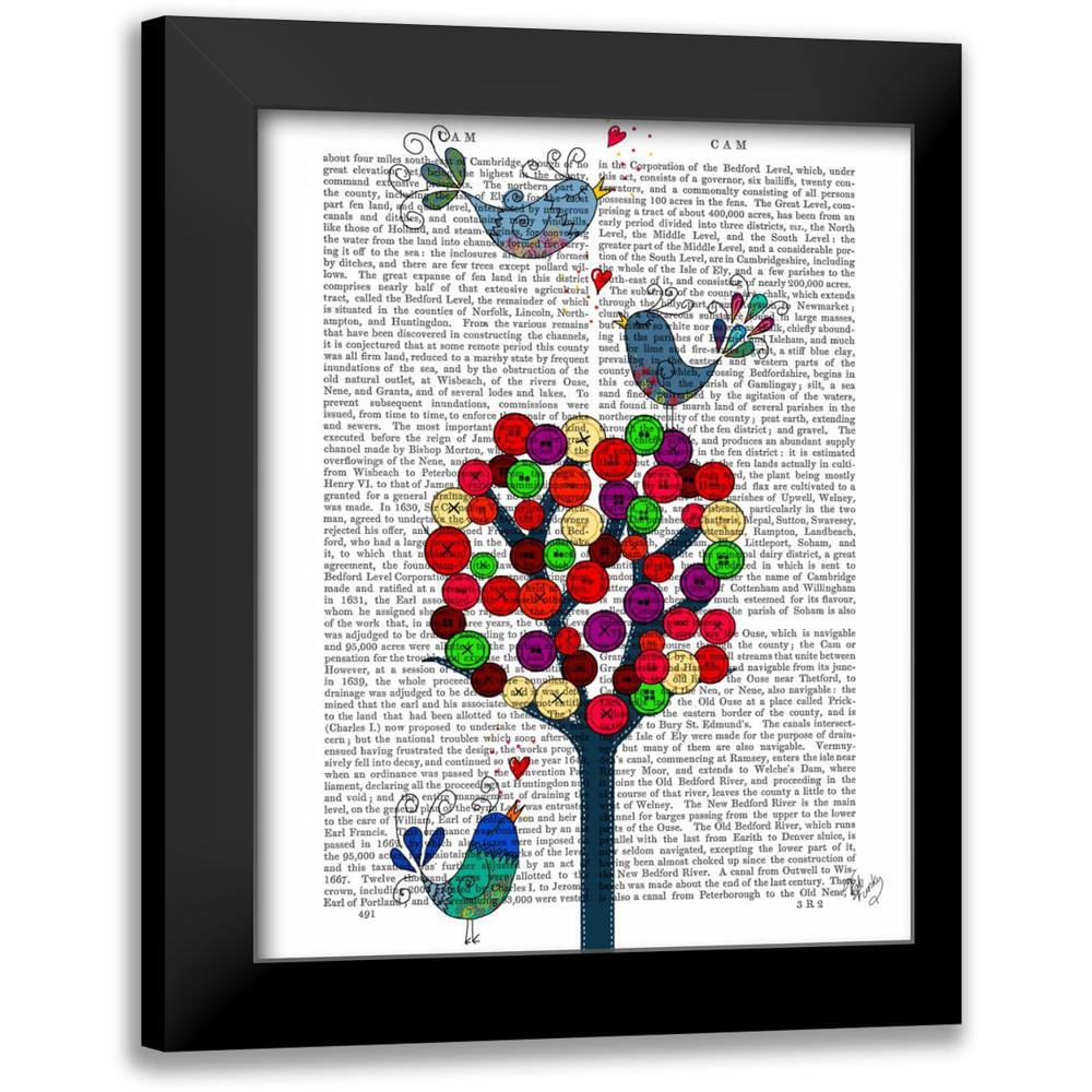 Fab Funky 12x14 Black Modern Framed Museum Art Print Titled - Button ...
