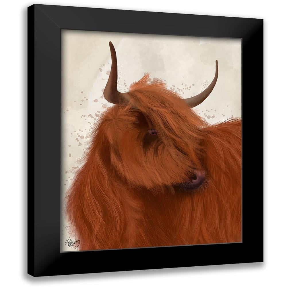 Fab Funky 12x14 Black Modern Framed Museum Art Print Titled - Highland ...