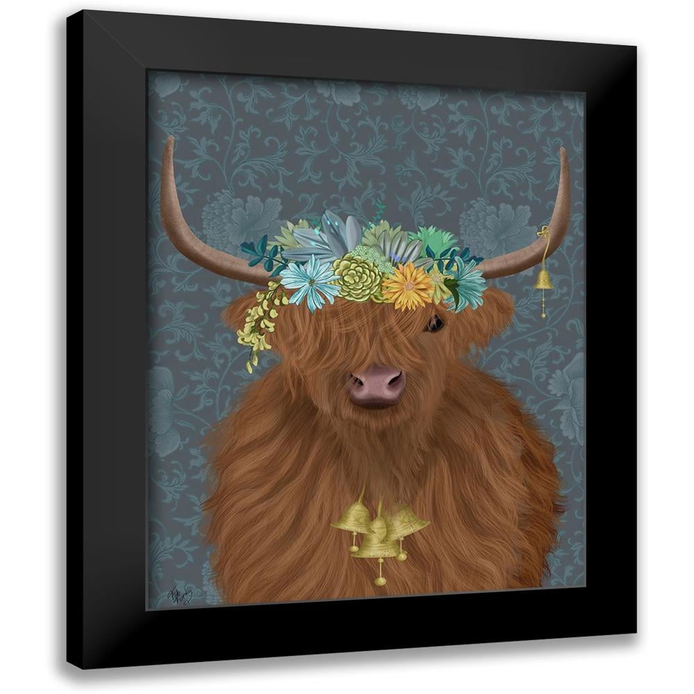 Fab Funky 12x14 Black Modern Framed Museum Art Print Titled - Highland ...