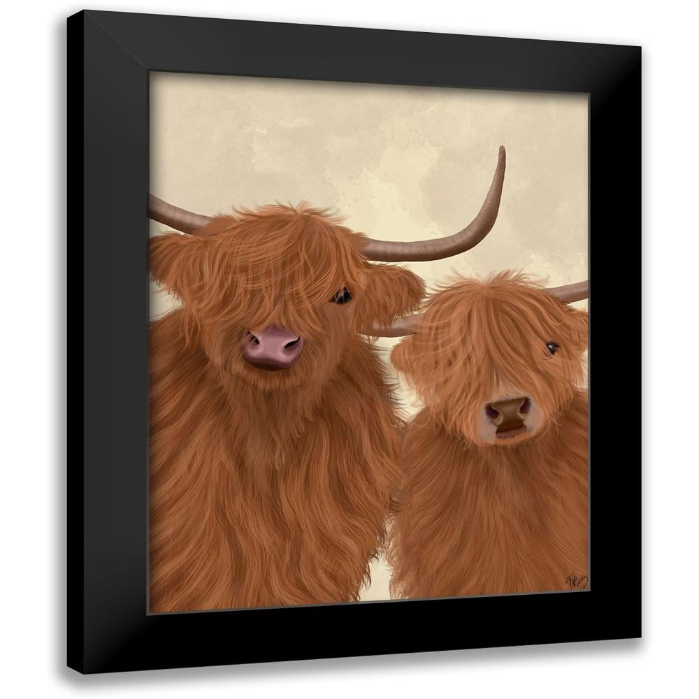 Fab Funky 12x14 Black Modern Framed Museum Art Print Titled - Highland ...