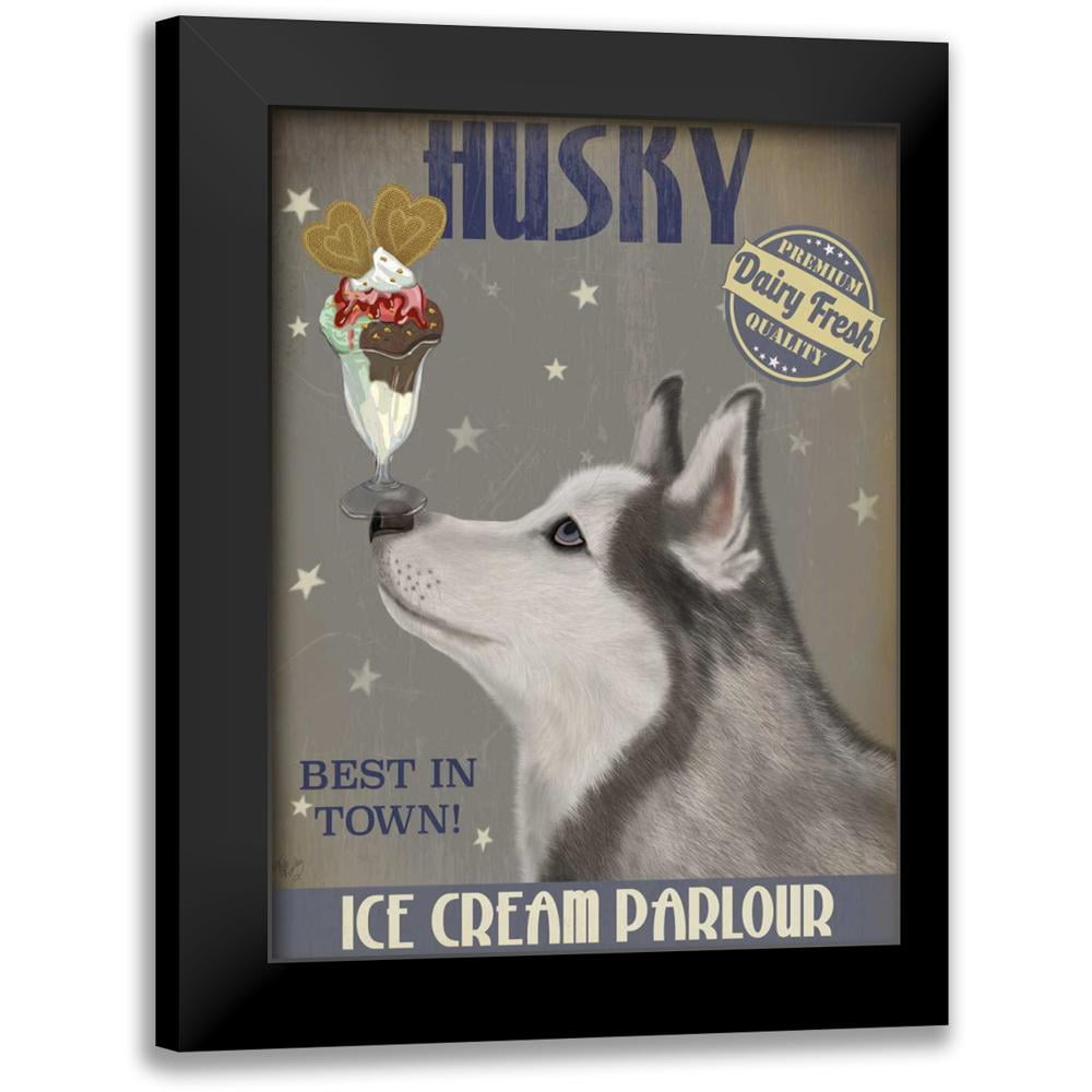 Fab Funky 12x14 Black Modern Framed Museum Art Print Titled - Husky Ice ...