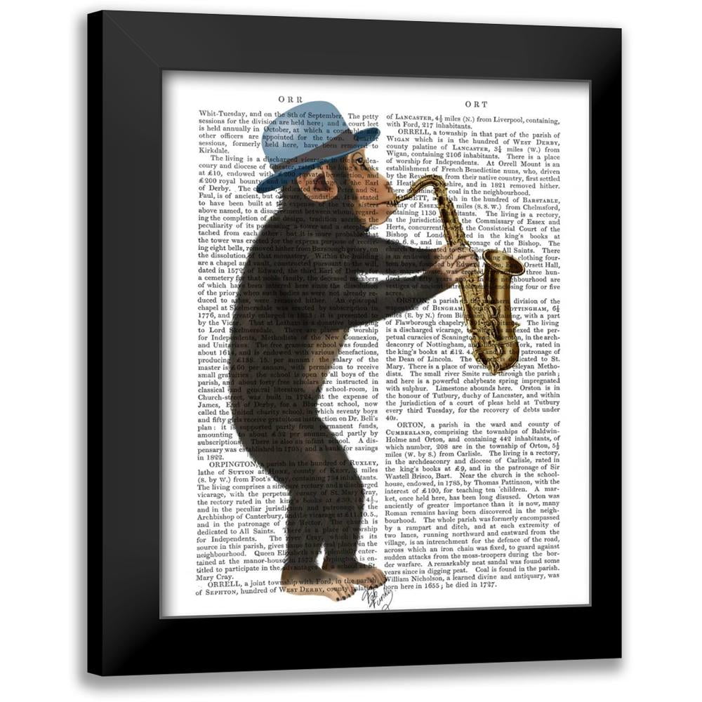 Fab Funky 12x14 Black Modern Framed Museum Art Print Titled - Monkey ...