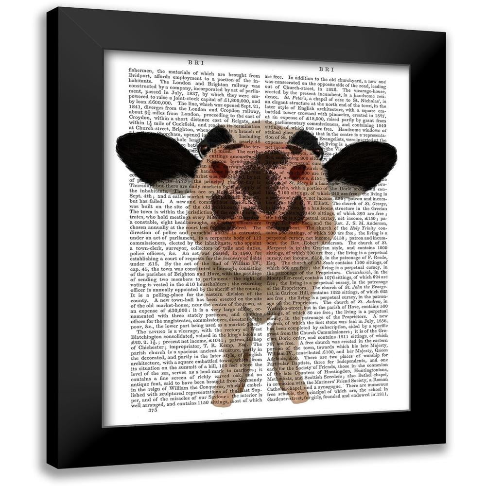 Fab Funky 12x14 Black Modern Framed Museum Art Print Titled - Nosey Cow ...