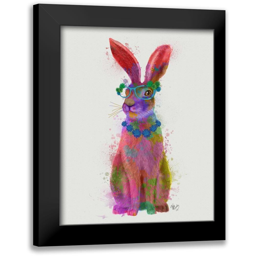Fab Funky 12x14 Black Modern Framed Museum Art Print Titled - Rainbow ...