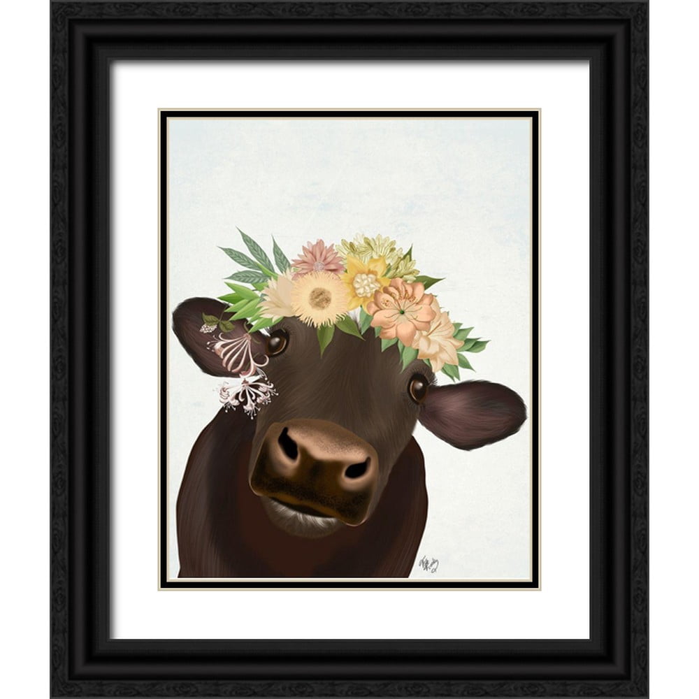 Fab Funky 12x14 Black Ornate Wood Framed with Double Matting Museum Art ...