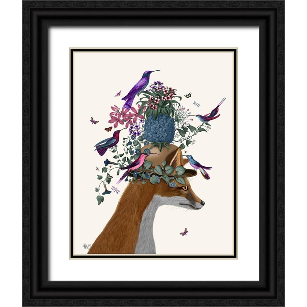 Fab Funky 12x14 Black Ornate Wood Framed with Double Matting Museum Art ...