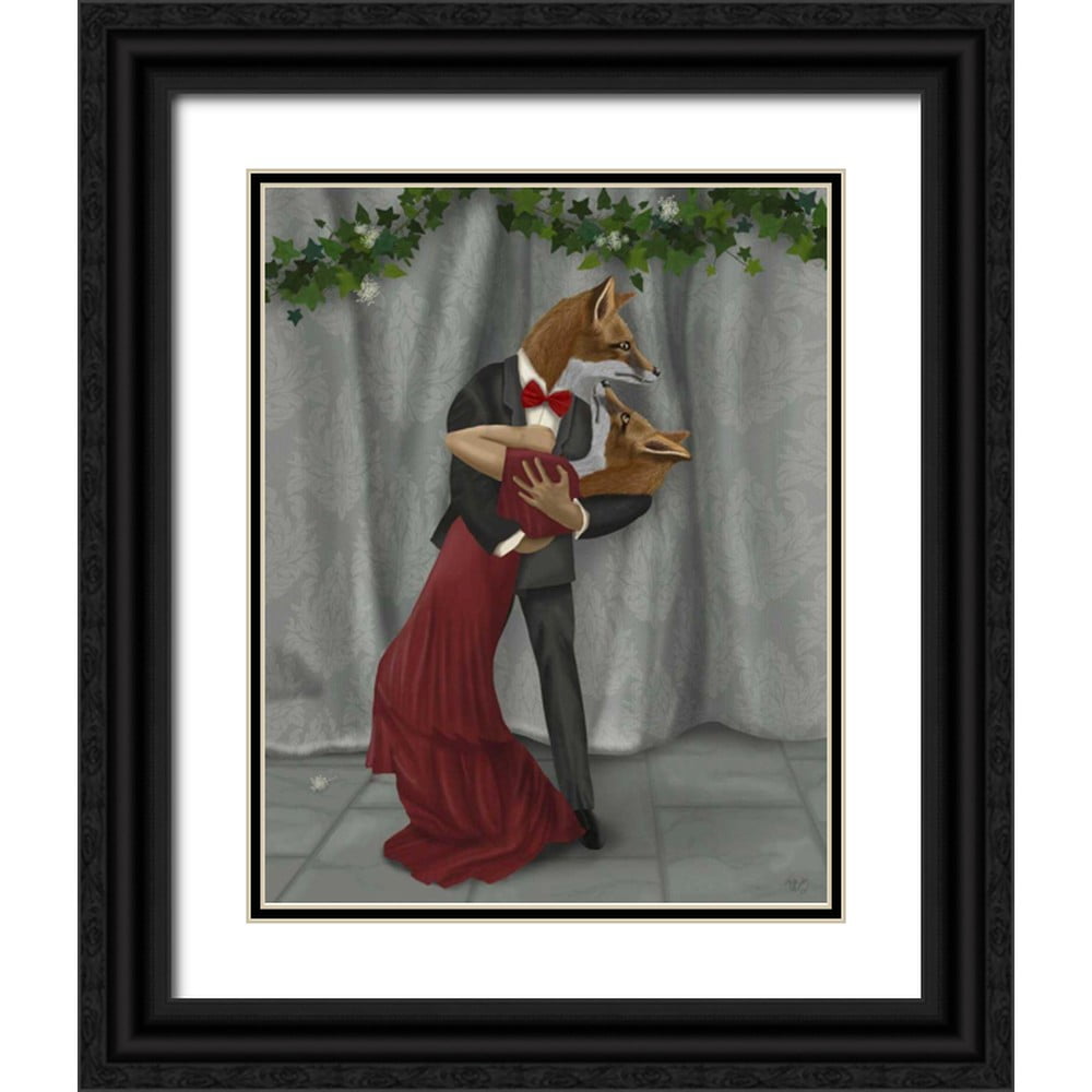 Fab Funky 12x14 Black Ornate Wood Framed with Double Matting Museum Art ...