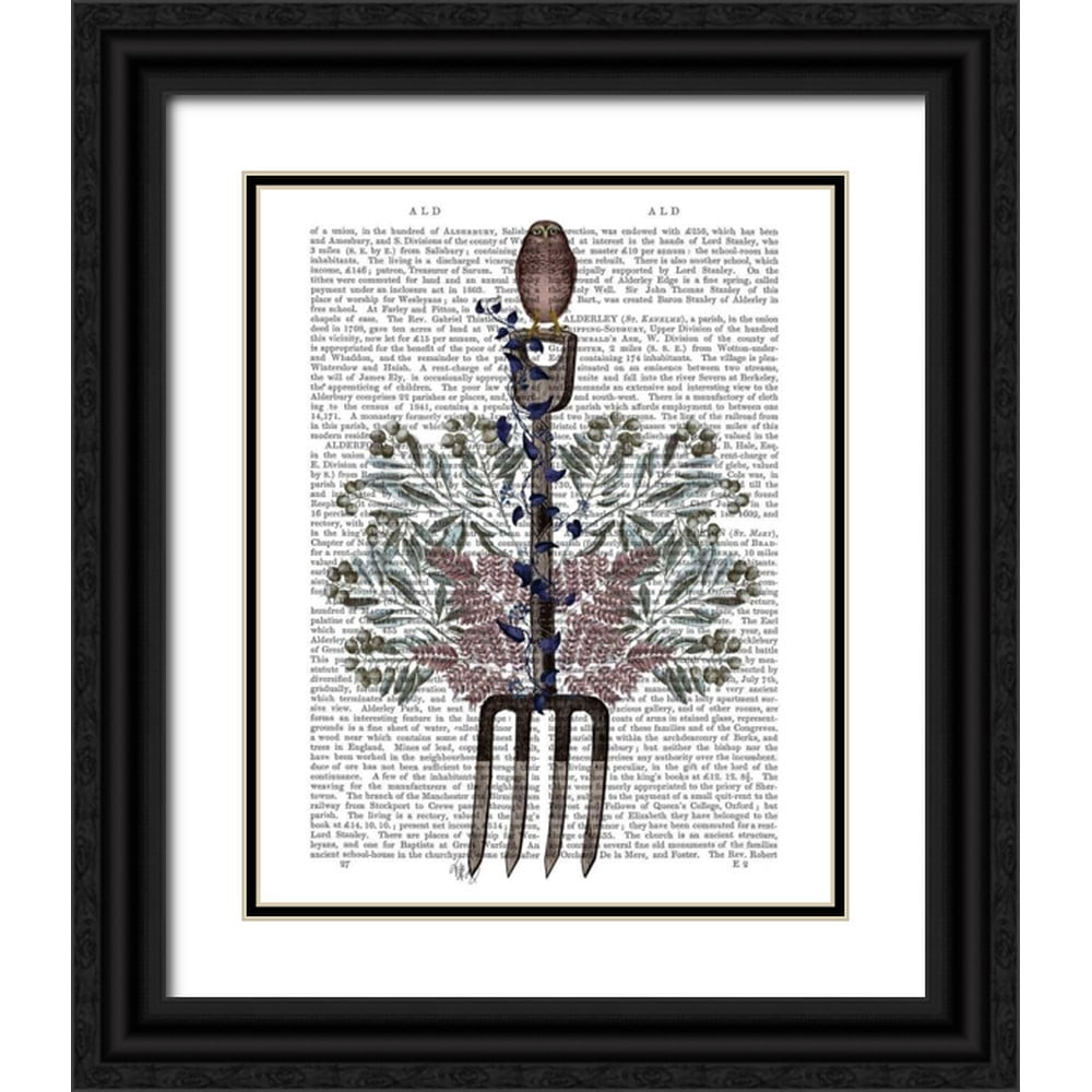 Fab Funky 12x14 Black Ornate Wood Framed with Double Matting Museum Art ...