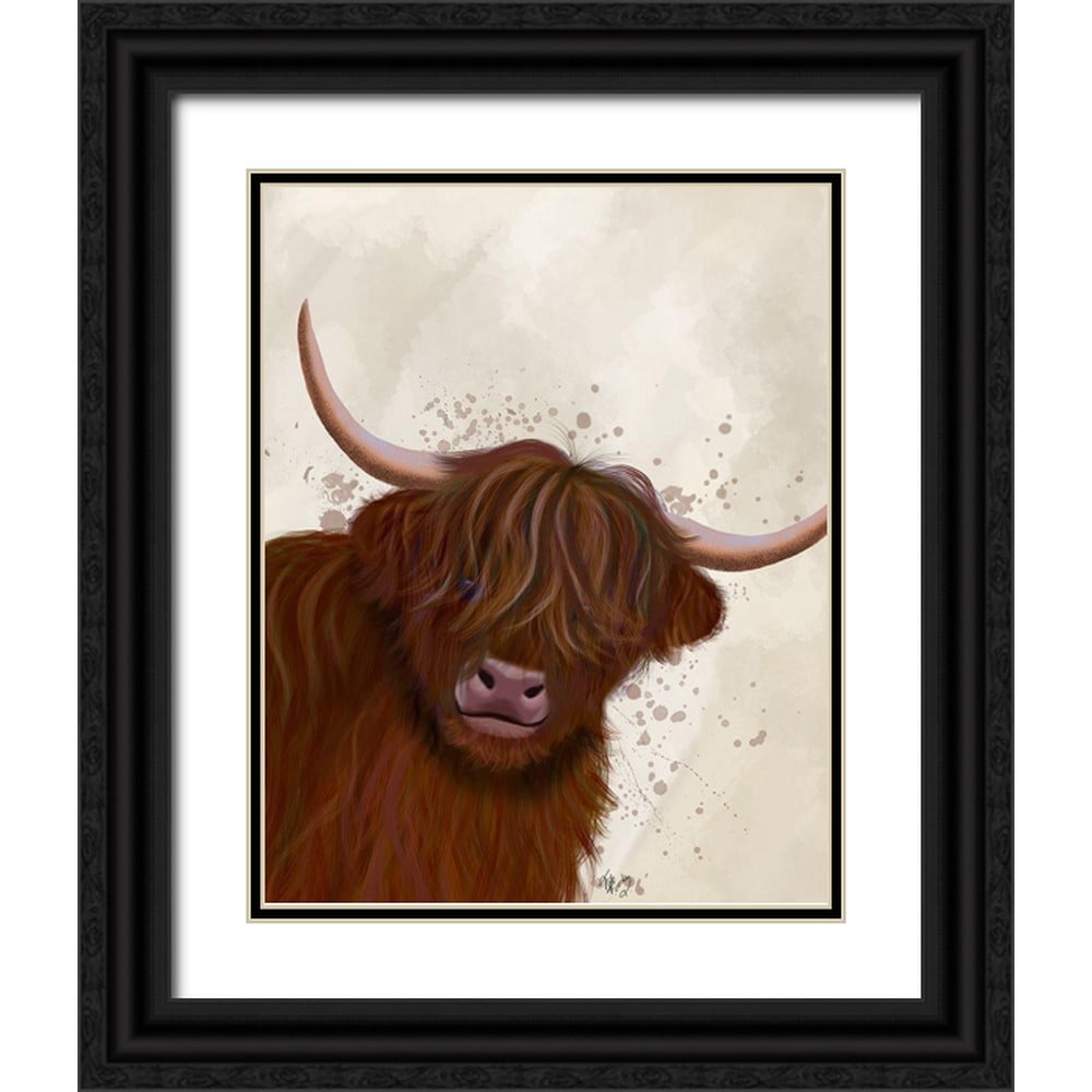 Fab Funky 12x14 Black Ornate Wood Framed with Double Matting Museum Art ...
