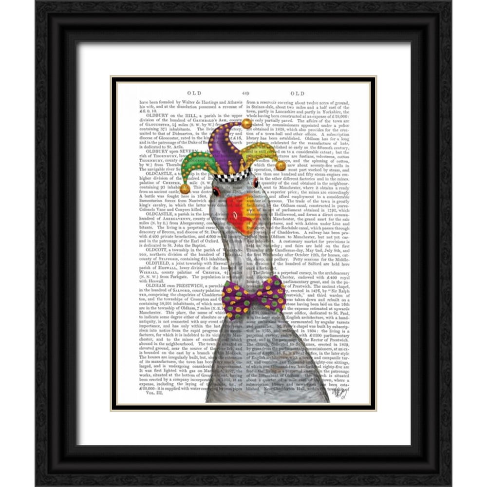 Fab Funky 12x14 Black Ornate Wood Framed with Double Matting Museum Art ...
