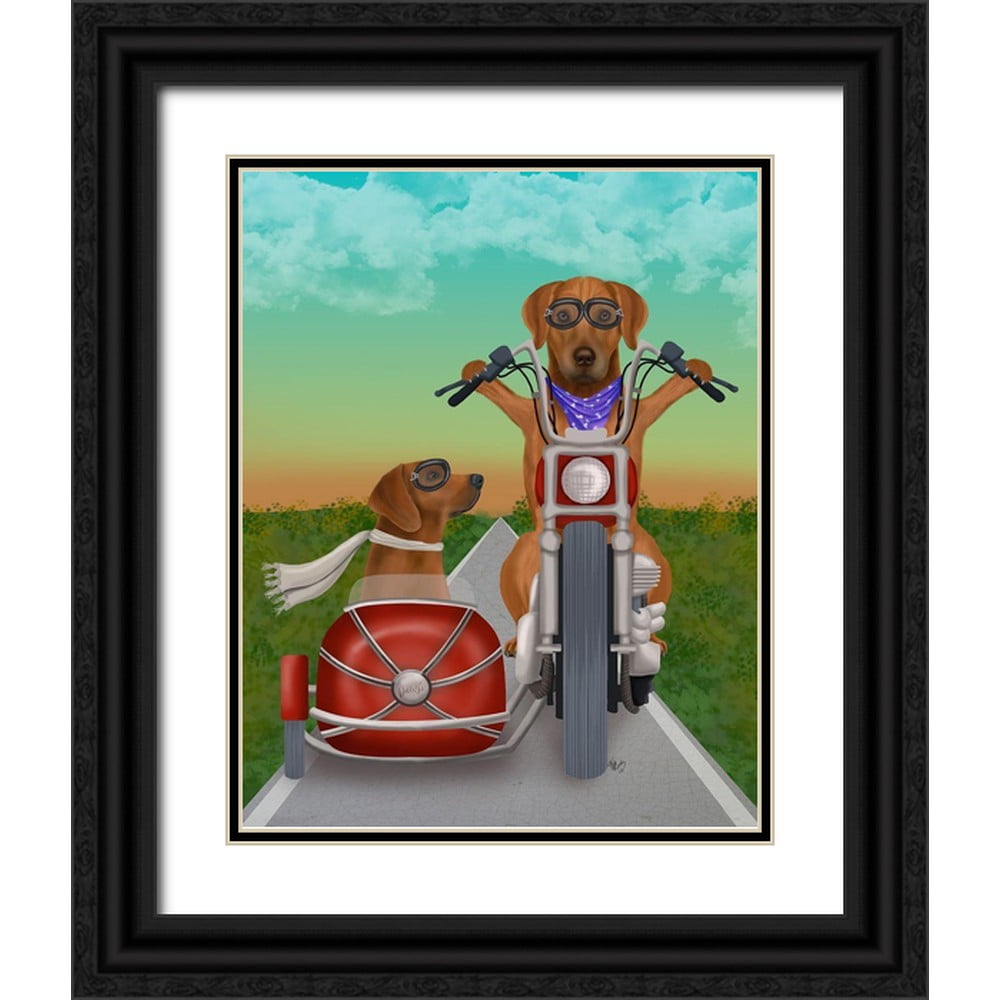 Fab Funky 12x14 Black Ornate Wood Framed with Double Matting Museum Art ...