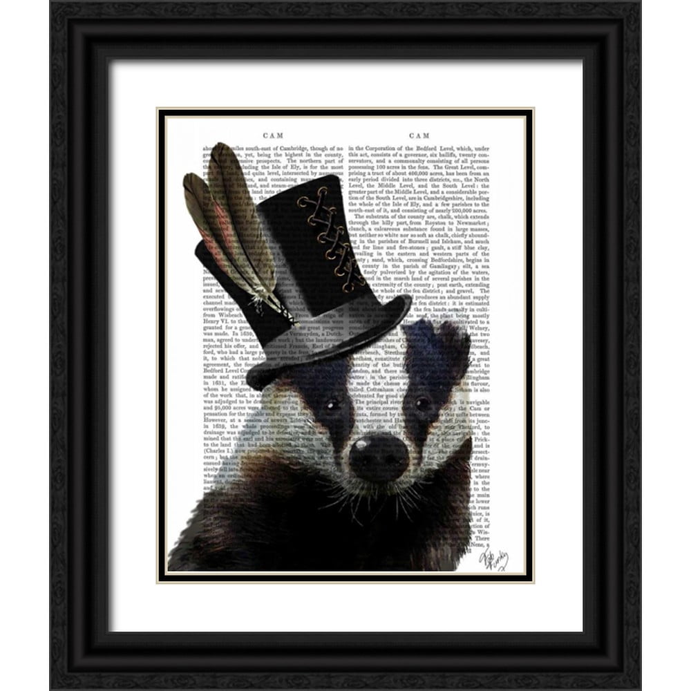 Fab Funky 12x14 Black Ornate Wood Framed with Double Matting Museum Art ...