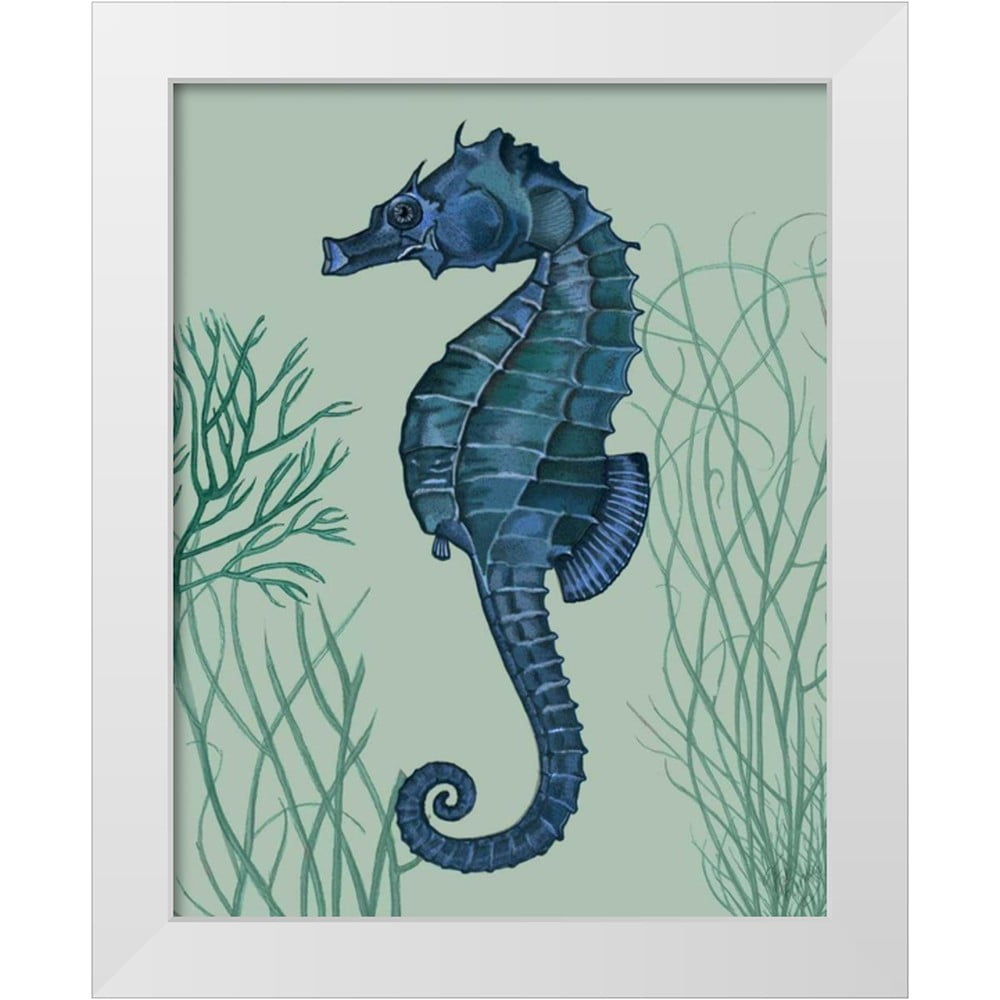 Fab Funky 12x14 White Modern Wood Framed Museum Art Print Titled - Blue ...
