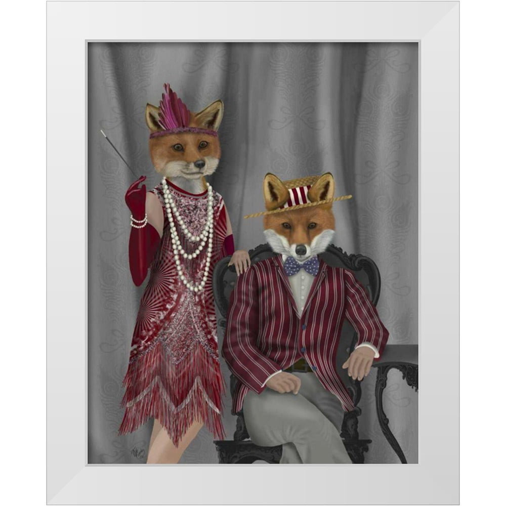 Fab Funky 12x14 White Modern Wood Framed Museum Art Print Titled - Fox ...