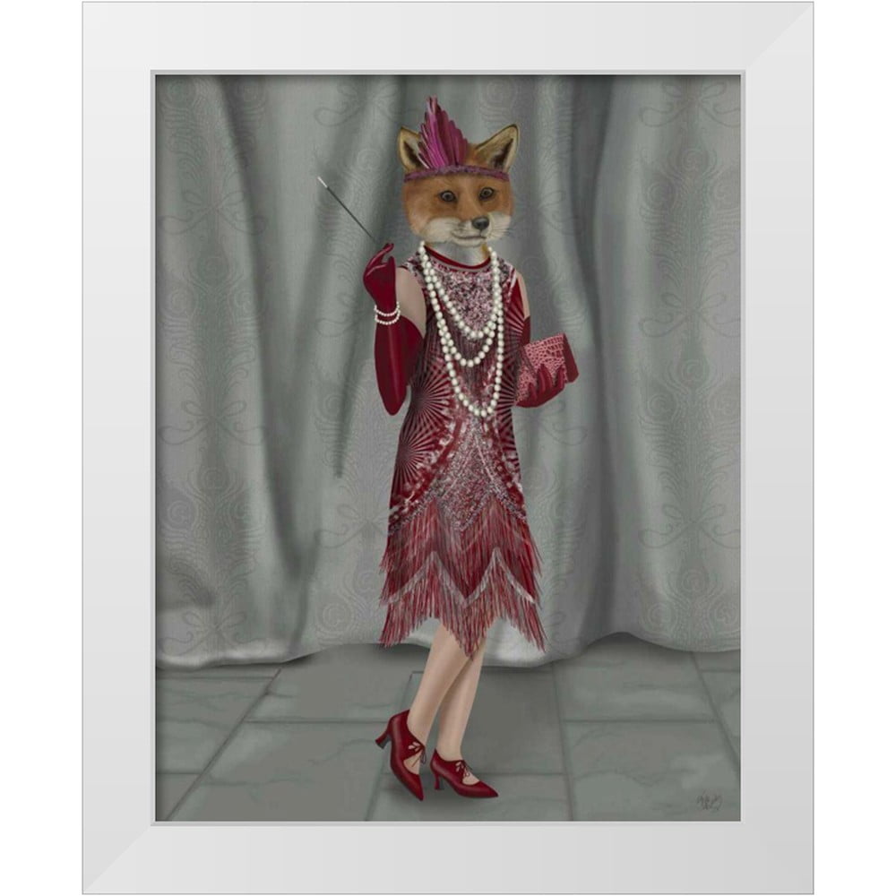 Fab Funky 12x14 White Modern Wood Framed Museum Art Print Titled - Fox ...