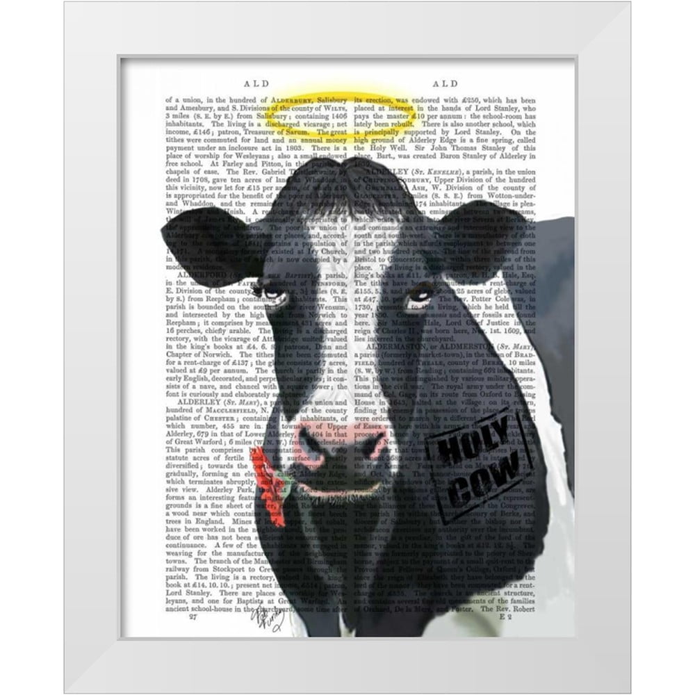 Fab Funky 12x14 White Modern Wood Framed Museum Art Print Titled - Holy ...