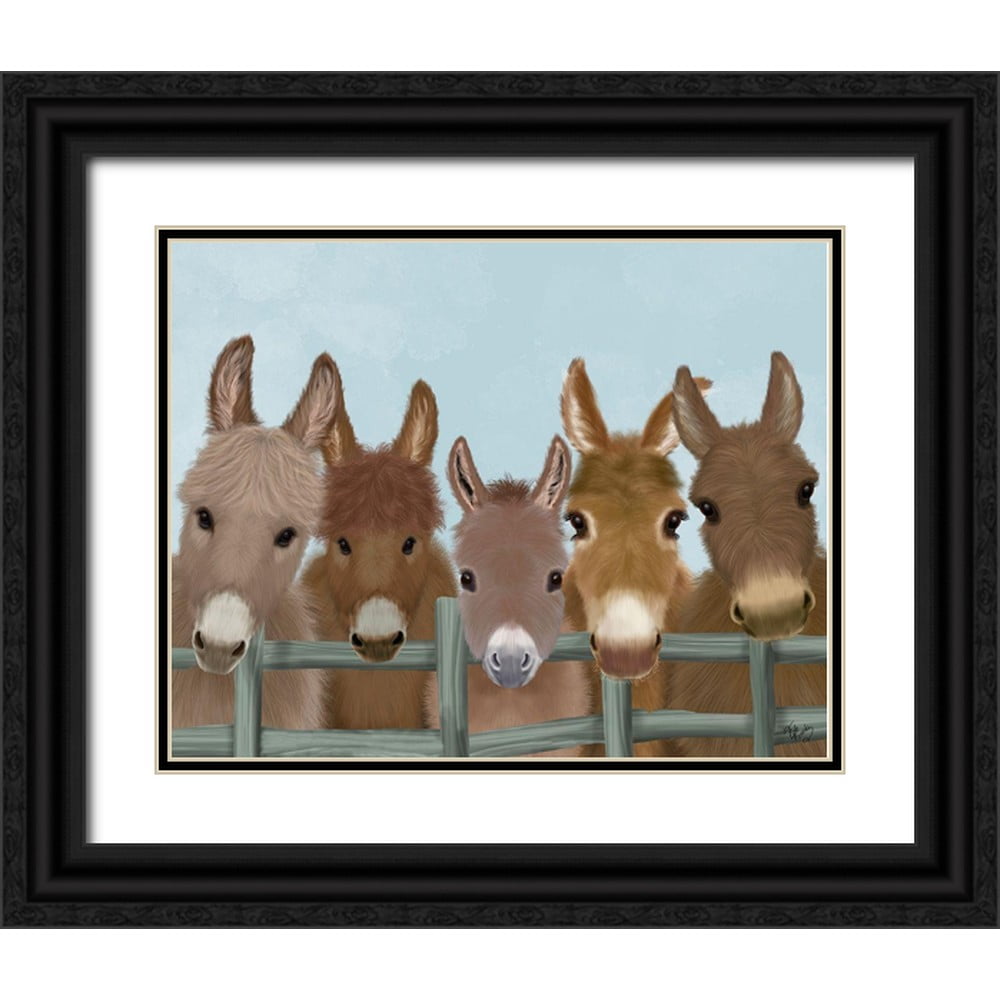 Fab Funky 14x12 Black Ornate Wood Framed with Double Matting Museum Art ...