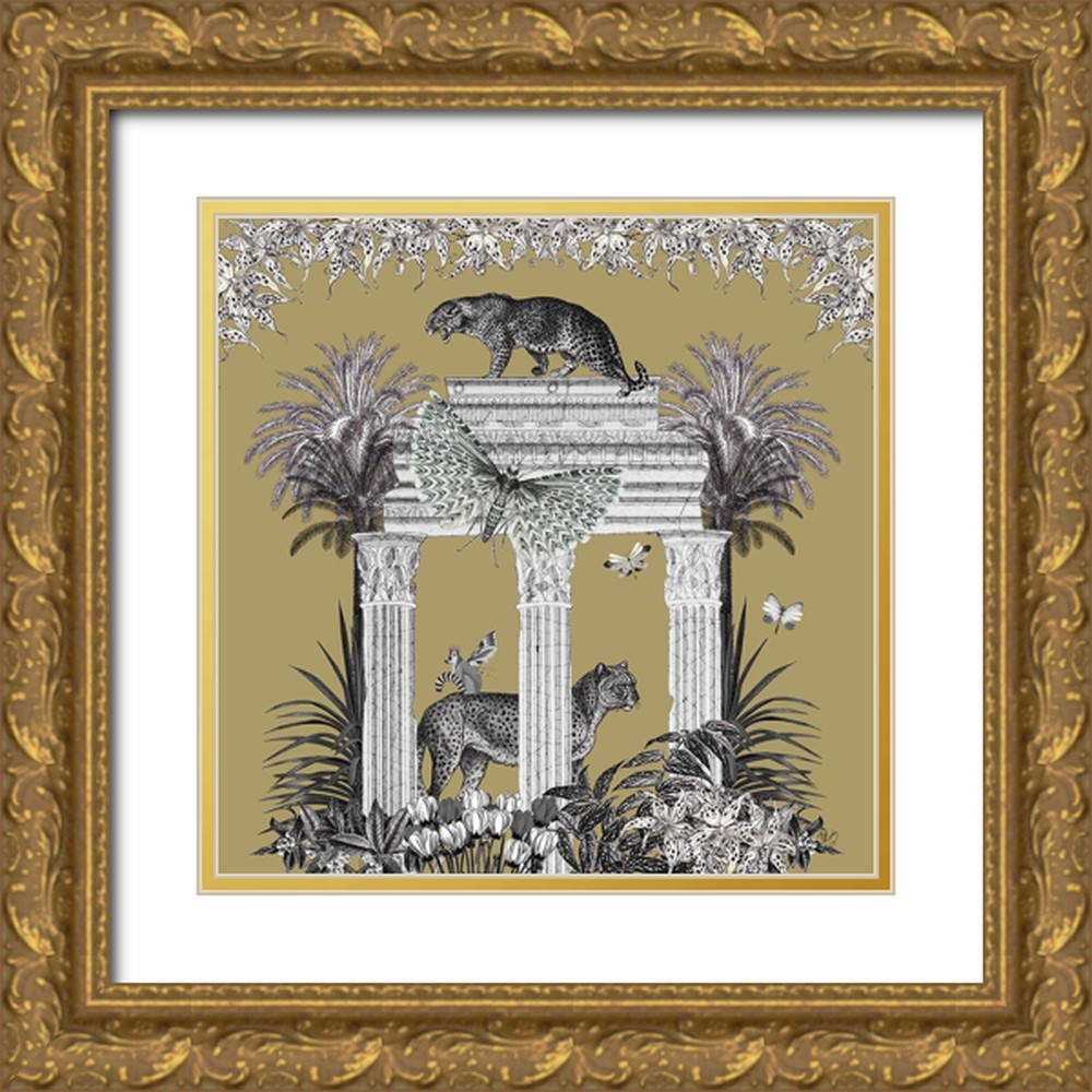 Fab Funky 15x15 Gold Ornate Wood Framed with Double Matting Museum Art ...