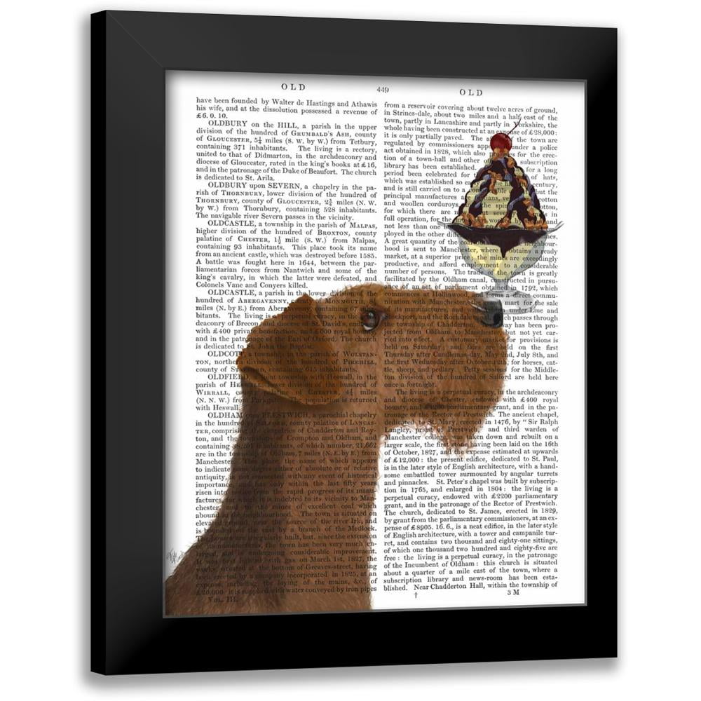 Fab Funky 15x18 Black Modern Wood Framed Wall Art Titled - Airedale Ice ...