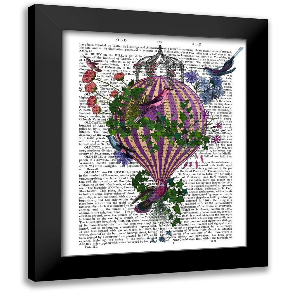 Fab Funky 15x18 Black Modern Framed Museum Art Print Titled - Bird Balloon 1 Book Print ...