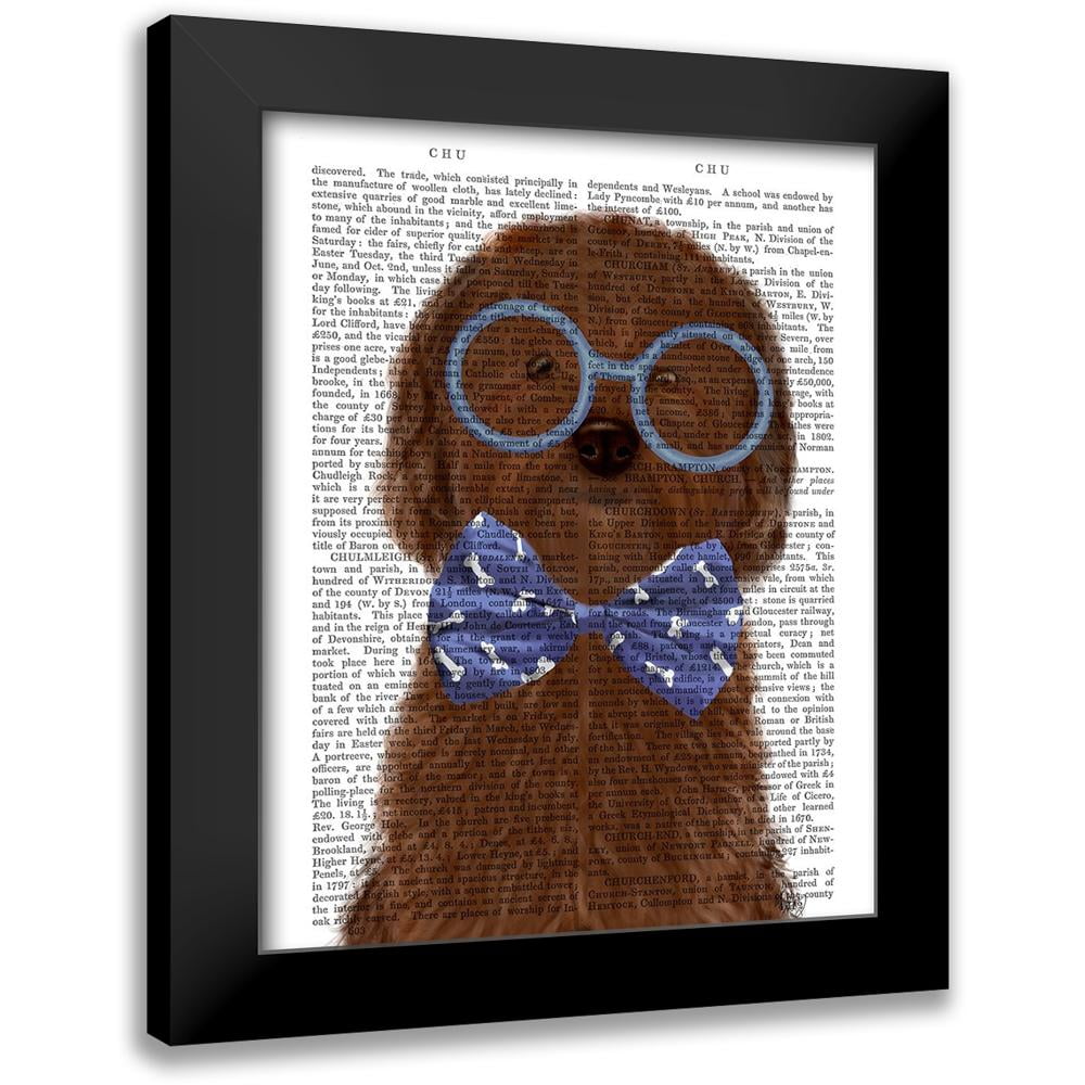 Fab Funky 15x18 Black Modern Framed Museum Art Print Titled - Cockerpoo, Chocolate, with Glasses ...