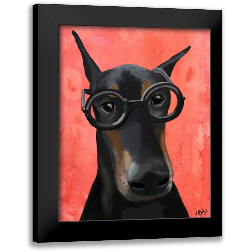 Fab Funky 15x18 Black Modern Framed Museum Art Print Titled - Doberman ...